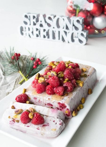 Raspberry Honey Pistachio Semifreddo ⎮ Well Nourished